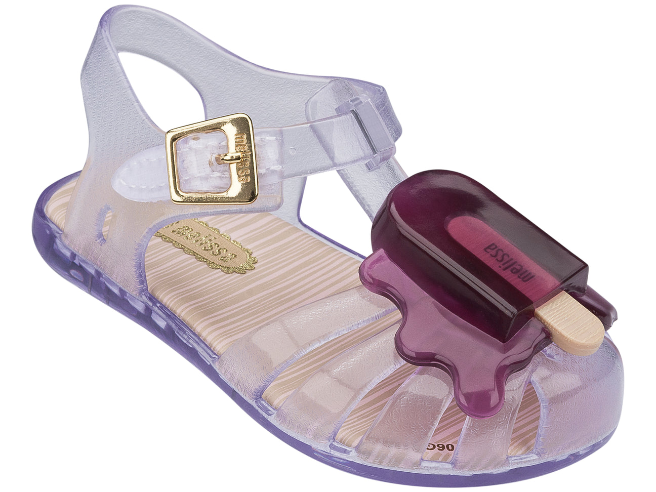 Girls Mini Melissa Popsicle Sandal Aranha Clear with Purple Popsicle 3 ...